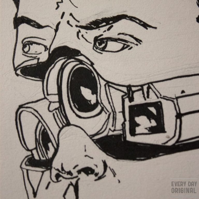 Camera Head- Original Art by Ryan Hanson - Every Day Original