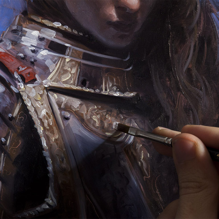 Portrait of Young Woman in Armor #2- Original Art by David Palumbo ...