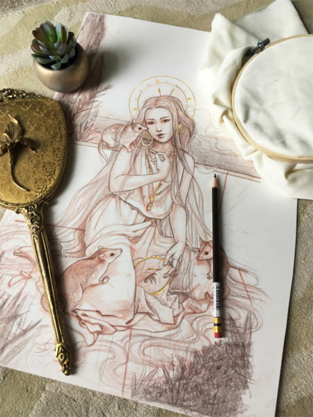 The Oracle's Embroidery Drawing- Original Art by Andrea Sipl - Every ...