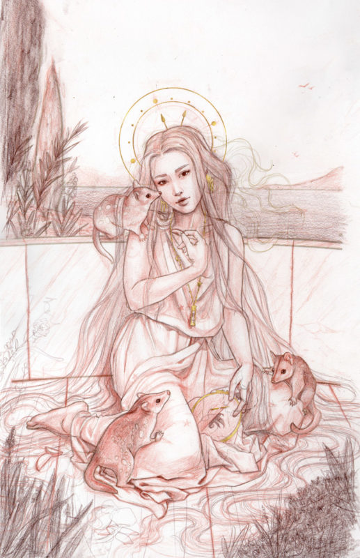 The Oracle's Embroidery Drawing- Original Art by Andrea Sipl - Every ...