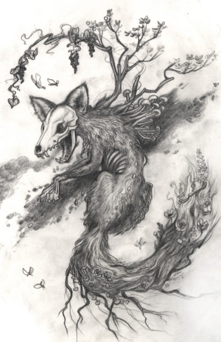 Vulpine, Drawing- Original Art by Kelley Hensing - Every Day Original