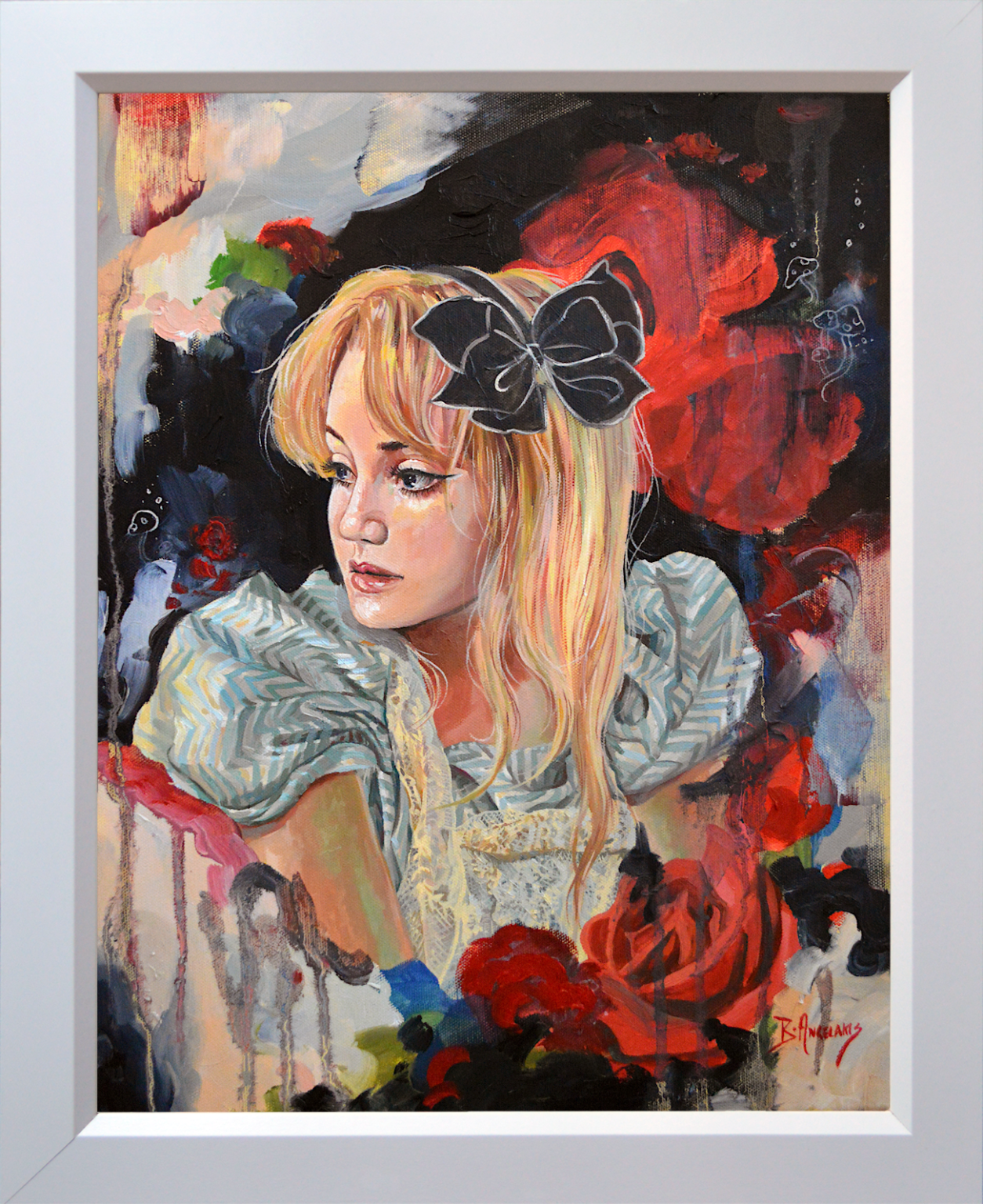 Alice with Roses - Original Art by Brianna Angelakis - Every Day Original
