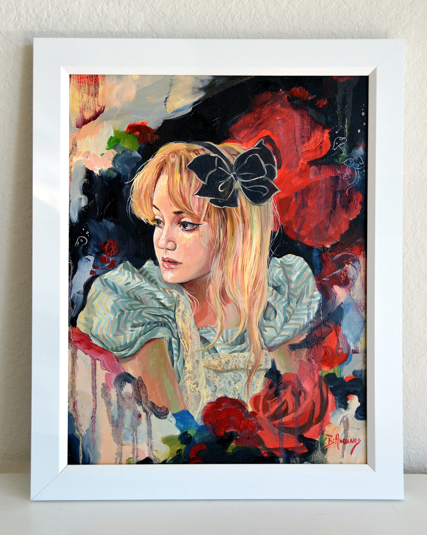 Alice with Roses- Original Art by Brianna Angelakis - Every Day Original