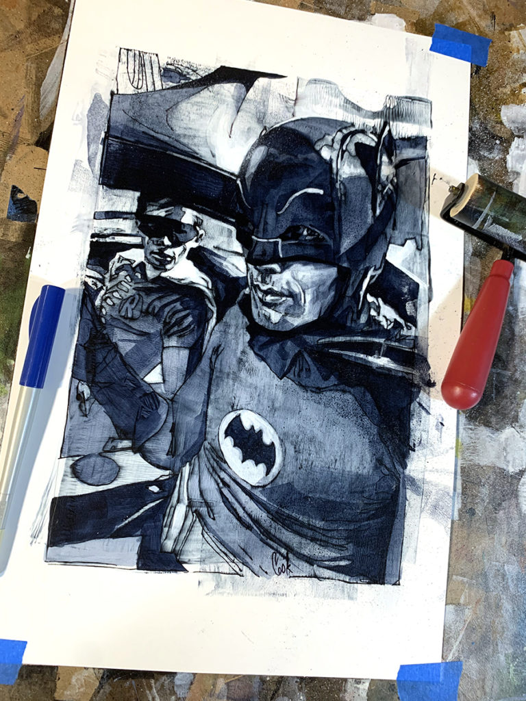 Inktober Batman- Original Art by Bud Cook - Every Day Original