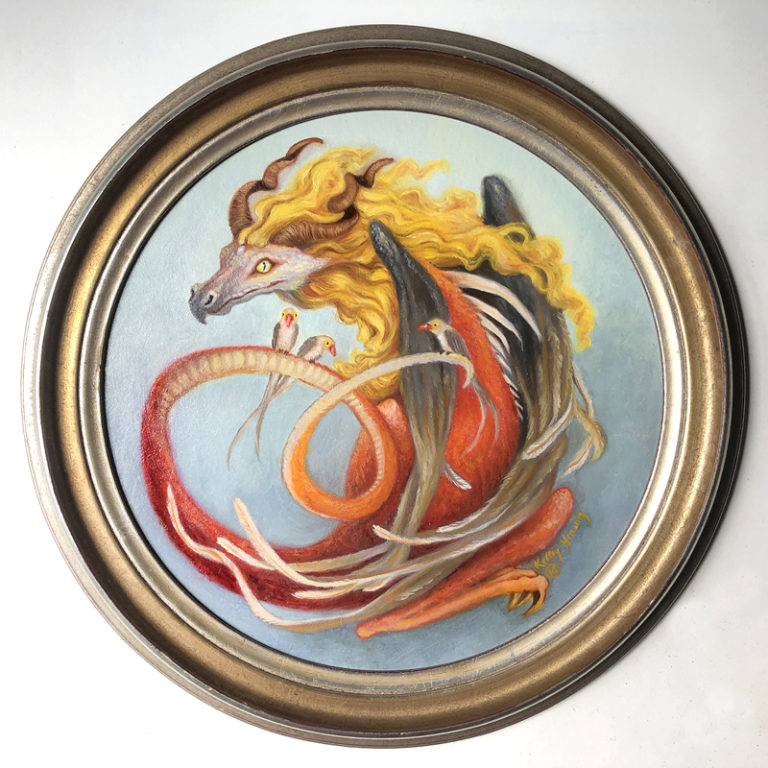 Fire Dragon, small round series- Original Art by Kelley Hensing - Every ...