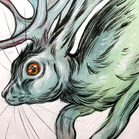Jackalope Study - Original Art by Elliot Lang - Every Day Original