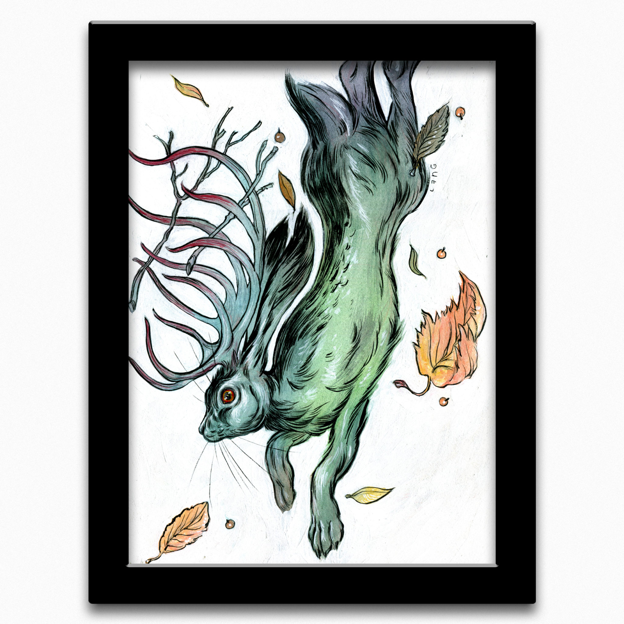 Jackalope Study - Original Art by Elliot Lang - Every Day Original