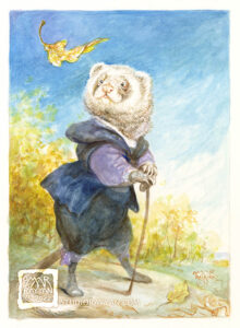 Ferret in Fall- Original Art by Omar Rayyan - Every Day Original