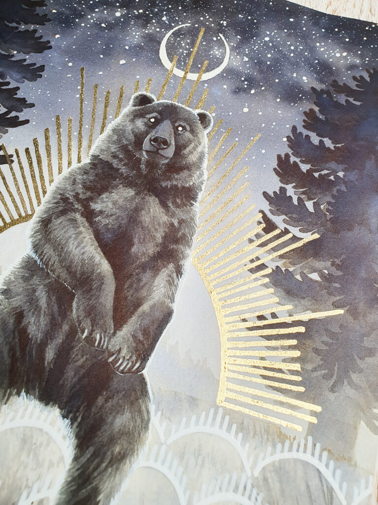Origin of Bear- Original Art by Nina Pommelin - Every Day Original