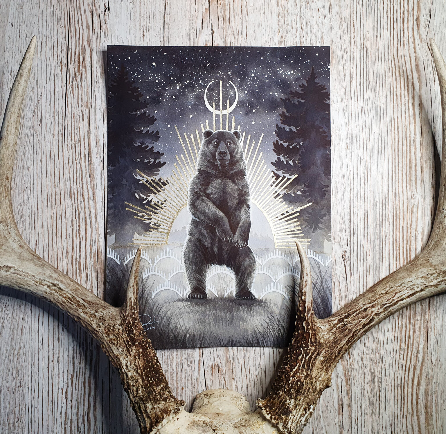 Origin of Bear- Original Art by Nina Pommelin - Every Day Original
